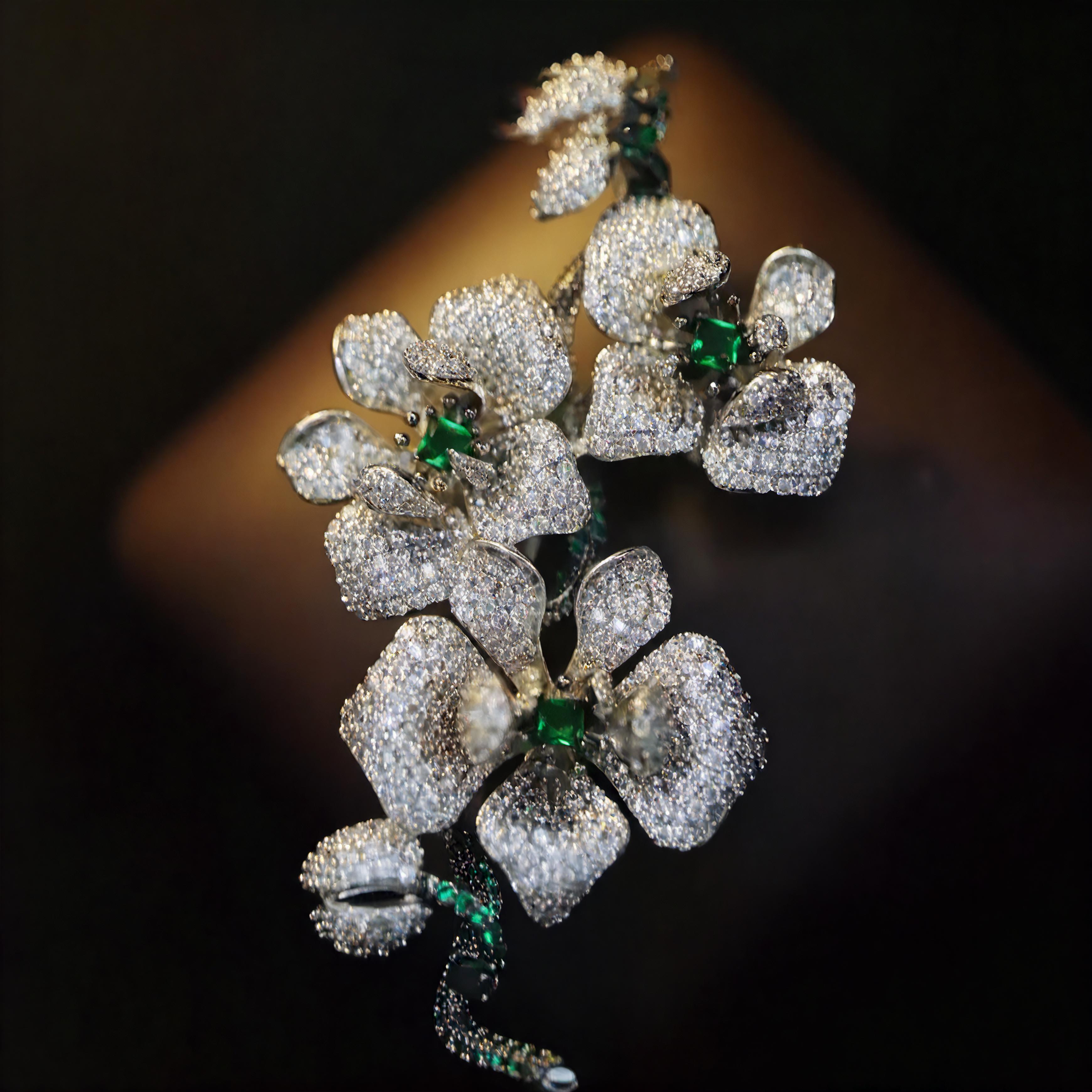 Handmade Camellia Brooch - Zircon Silver-Plated Alloy Jewelry for Women ...